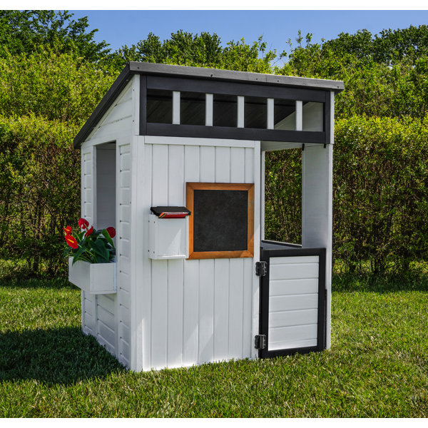 Backyard Discovery Caraway Cottage White Cedar Wooden Kids Playhouse with Play Kitchen ...